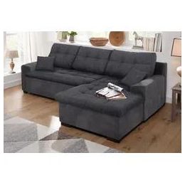 Ecksofa Home Affaire "F&ouml;hr L-Form", schwarz (schwarz, anthrazit), B:247cm H:75cm T:150cm, 100% Polyester Luxus-Microfaser/Struktur;100% Polyester PRIMABELLE/Webstoff;100% Polyester Melrose/Struktur grob, Sofas, Ecksofa, wahlweise mit Bettfunktion