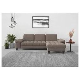 Sit & More Ecksofa SIT & MORE "Westham L-Form", grau (taupe), B:275cm H:88cm T:172cm, 90% Polyester 10% Polyamid, Sofas, Ecksofa, Recamiere, mit oder ohne Bettfunktion, Bettkasten, F&uuml;&szlig;e wengefarben