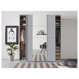 Schwebet&uuml;renschrank Rauch "Kleiderschrank Schrank Garderobe TOPSELLER OTELI inkl. Inneneinteilung", grau (seidengrau), B:203cm H:229cm T:62cm, Holzwerkstoff, Schr&auml;nke, Schwebet&uuml;renschrank, mit 3 Innenschubladen sowie zus&auml;tzlichen Einlegeb&ouml;den MADE IN GERMANY