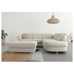 Sit & More Ecksofa SIT & MORE "Apulia L-Form", beige (creme), B:250cm H:78cm T:212cm, Webstoff (100% Polyester);Struktur weich (90% Polyester, 10% Polyamid);Luxus-Micofaser Euphoria (100% Polyester);Samtoptik (100% Polyester), Sofas, Ecksofa, wahlweise Bettfunktion, Bettkasten und Kopf- und Armteilverstellung