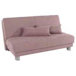 Schlafsofa Home Affaire "Gina", rosa (flamingo), B:160cm H:86cm T:195cm, Sofas, Schlafsofa, mit einem Handgriff vom Sofa zum Bett