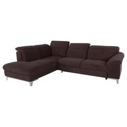 Ecksofa COTTA "Teresa L-Form", braun (espresso), B:293cm H:84cm T:232cm, Chenille (90% Polyester; 10% Polyamid );Struktur (100% Polyester ), Sofas, Ecksofa, mit Kopfteilverstellung, wahlweise mit Bettfunktion