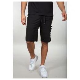 Sweatshorts Alpha Industries "Jersey Short", Herren, Gr. M, N-Gr, schwarz, angeraute Sweatware, Obermaterial: 100% Baumwolle, bedruckt, schmal, Hosen Sweatshorts