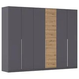 Dreht&uuml;renschrank Rauch "Kleiderschrank Schrank Garderobe W&auml;scheschrank Schlafzimmer BELLEZZA", grau (graumetallic, eiche artisan), B:271cm H:210cm T:54cm, Holzwerkstoff, Schr&auml;nke, Kleiderschrank Dreht&uuml;renschrank, inkl. Schubkasteneinsatz, W&auml;scheeinteilung und weiterem Zubeh&ouml;r