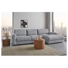 Ecksofa Home Affaire "Bloomfield, elegant, viel Platz, Mega Couch, Breite 303cm, L-Form", grau (antarctica), B:303cm H:84cm T:176cm, 100% Polyester, Sofas, Ecksofa, extra tiefe Sitzfl&auml;che, wahlweise mit Sitztiefenverstellung