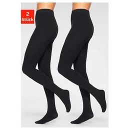 Thermostrumpfhose Lavana, Damen, Gr. M (40/42), schwarz, Obermaterial: 66% Baumwolle, 30% Polyester, 4% Elasthan, glattgestrickt, uni, elastisch, Strumpfhosen, mit angerauter Innenseite
