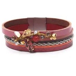Armband "Kaya", Damen, Gr. Leder, rot, Collezione Alessandro, Armb&auml;nder Armband
