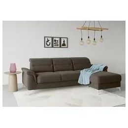 Sit & More Ecksofa SIT & MORE "Sinatra L-Form", braun (espresso), B:258cm H:85cm T:170cm, 90% Polyester, 10% Polyamid, Sofas, Ecksofa, mit Recamiere, optinal mit Kopfteilverstellung und Armteilfunktion