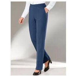 Jerseyhose Classic Basics, Damen, Gr. 23, Kurzgr&ouml;&szlig;en, blau (jeansblau), 100% Polyester, unifarben, lang, Hosen Jerseyhose