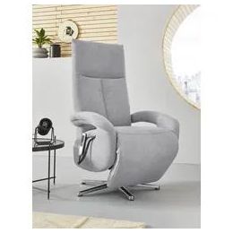 Sit & More TV-Sessel SIT & MORE "Tycoon mit Kopfteilverstellung und 360 Drehfunktion", silber, B:74cm H:112cm T:82cm, 90%Polyester, 10%Polyamid, Sessel, wahlweise manuell oder elektrischer Funktion, auch mit Akku (kabellos)