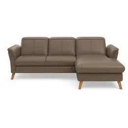 Sit & More Ecksofa SIT & MORE "Romero L-Form", braun (coffee), B:245cm H:91cm T:178cm, 100% Polyester, Sofas, Ecksofa, wahlweise mit oder ohne Relax-Funktion, Bettfunktion, Bettkasten