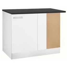 Eckunterschrank Optifit "Odense", wei&szlig; (wei&szlig;, wei&szlig;), B:100cm H:85cm T:60cm, Schr&auml;nke, Eckunterschrank, 100 cm breit, mit 110 cm breiter Arbeitsplatte