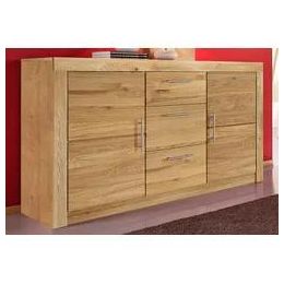 Sideboard VOGL M&Ouml;BELFABRIK "Toronto", braun (wildeiche), B:140cm H:81,6cm T:42cm, Sideboards, Sideboard, Breite 140 cm, teilmassiv, Metallgriff, Made in Germany