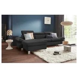 Ecksofa exxpo - SOFA FASHION "Fiji, hochwertige Detailverarbeitung, Breite 292cm, L-Form", grau (anthrazit), B:292cm H:98cm T:167cm, Luxus-Kunstleder;Webstoff (100% Polyester);Webvelours (100% Polyester), Sofas, Ecksofa, bequem durch Kopf- und Armteilverstellung, wahlweise mit Bettfunktion