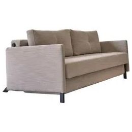 Schlafsofa INNOVATION LIVING TM "Cubed Klappsofa, hochwertige Schlaffunktion, Design und extra Komfort", beige (612 sand), B:154cm H:77cm T:103cm, Sofas, Schlafsofa, Frontauszug, sehr platzsparend, abgewinkelt Sitzen, waagerecht liegen