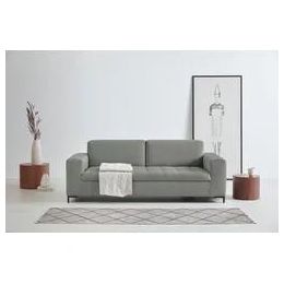 3-Sitzer OTTO products "Grazzo, zeitlos und elegant, moderne Sitzheftung", grau (taupe), B:218cm H:80cm T:90cm, 100% Polyester (recycelt), Sofas, hochwertige Stoffe aus recyceltem Material, Steppung im Sitzbereich
