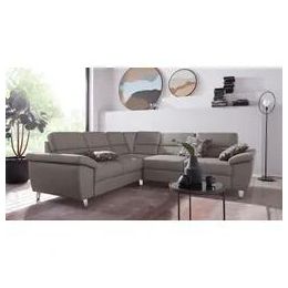 Sit & More Ecksofa SIT & MORE "Sorano L-Form", grau (hellgrau), B:249cm H:88cm T:229cm, Sofas, Ecksofa, wahlweise mit Bett- und Relaxfunktion, inkl. Bettkasten