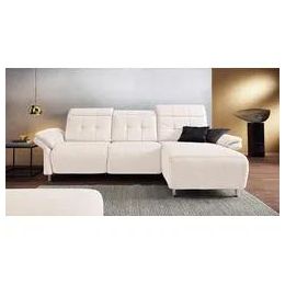 Ecksofa Home Affaire "Manhattan L-Form", beige (linen), B:270cm H:102cm T:168cm, Kunstleder SOFTLUX;Flachgewebe (100% Polyester);Struktur (100% Polyester), Sofas, Ecksofa, 2 Sitze mit elektrischer Relaxfunktion, verstellbare Armlehnen