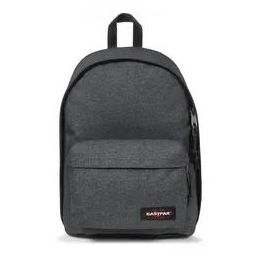 Freizeitrucksack Eastpak "OUT OF OFFICE", Gr. B/H/T: 29cm x 44cm x 22cm, schwarz (schwarz denim), Polyester, Basic, Rucks&auml;cke Freizeitrucksack, Unisex Cityrucksack, Arbeitsrucksack, Schulrucksack mit Logo-Aufn&auml;her