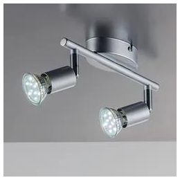 B.K.LICHT LED Deckenleuchte, grau (titansilberfarben), 2, H: 9,5cm, Leuchten, LED Deckenlampe Wohnzimmer schwenkbar inkl. 3W 250lm GU10 Decken-Spot, LED Deckenstrahler