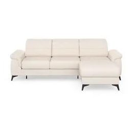 Sit & More Ecksofa SIT & MORE "Sinatra L-Form", beige (creme), B:258cm H:85cm T:170cm, 100% Polyester, Sofas, Ecksofa, mit Recamiere, optional mit Kopfteilverstellung und Armteilfunktion