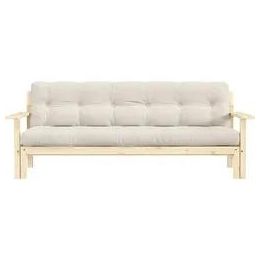 Schlafsofa KARUP DESIGN "Unwind", beige (ivory), B:190cm H:14cm T:92cm, Sofas, Schlafsofa, Mit Holzstruktur, inkl. Futonmatratze, Liegefl&auml;che 130x190 cm