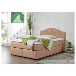 Boxspringbett Maintal, braun (cappuccino), Liegefl&auml;che B/L: 140cm x 200cm, H2 + H2, 7-Zonen-Kaltschaummatratze, Seitliche Einfassung Unterbox und Obermatratze: Mikrovelours (100% Polyester);Spiegelfl&auml;che der Unterbox und Obermatratze: 100% Polyester, Komplettbetten, Boxspringbett, in diversen Ausf&uuml;hrungen