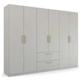 Kleiderschrank Rauch "Dreht&uuml;renschrank Schrank Garderobe Ankleide SKANDI BY QUADRA SPIN", grau (seidengrau), B:271cm H:210cm T:54cm, Holzwerkstoff, Schr&auml;nke, Kleiderschrank, im Landhaus-Stil mit Massivholzgriffen aus Wildeiche, mit Schubladen