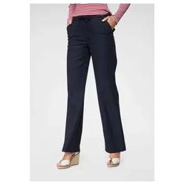 Leinenhose Aniston CASUAL, Damen, Gr. 50, N-Gr, blau (marine), Web, Obermaterial: 55% Leinen, 45% Viskose, Leinenoptik, unifarben, Basic, figurumspielend lang, Hosen, mit Bindeband, Topseller