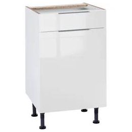 Unterschrank Optifit "Tara", wei&szlig; (wei&szlig; glanz), B:50cm H:87cm T:58,4cm, Schr&auml;nke, Unterschrank, mit Vollauszug und Soft-Close-Funktion, Breite 50 cm