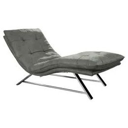 Relaxliege W.Schillig "daily dreams", grau (grau s37), B:75cm H:91cm T:170cm, Stoff S37 (100% Polyester), Sofas, in Waffelkissen-Optik, wahlweise mit Motor, Kufengestell, in 2 Breiten