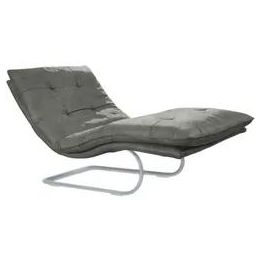 Relaxliege W.Schillig "daily dreams", grau (grau s37), B:95cm H:91cm T:170cm, Stoff S37 (100% Polyester), Sofas, in Waffelkissen-Optik, wahlweise mit Motor, silber matt, in 2 Breiten