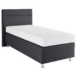 Boxspringbett, grau (strukturstoff anthrazit), ohne LED-Beleuchtung, Liegefl&auml;che B/L: 90cm x 200cm, H3, 7-Zonen-Kaltschaummatratze, Bezug Unterbox und Kopfteil: Strukturstoff (77% Polyester und 23% Viskose);Bezug Obermatratze 100% Polyester, waschbar bis 60C, Westfalia Schlafkomfort, Komplettbetten, Boxspringbett, wahlweise mit LED-Beleuchtung