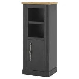 Midischrank OTTO HOME "WESTMINSTER, Badschrank im Landhausstil, Schrank mit Metallgriffen", grau (grau dunkel), B:50cm H:119cm T:40cm, Schr&auml;nke, Midischrank, in 2 Farben verf&uuml;gbar, mit offenen F&auml;chern und Stauraum