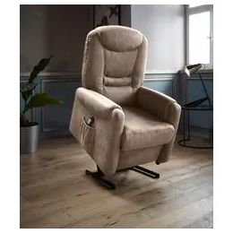 Sit & More TV-Sessel SIT & MORE "Morten", grau (taupe), B:76cm H:113cm T:78cm, Luxus-Kunstleder;NaturLEDER (echtes Rindsleder);Luxus-Microfaser (100% Polyester), Sessel, Fernsehsessel, in Gr&ouml;&szlig;e M, wahlweise mit Motor und Aufstehhilfe