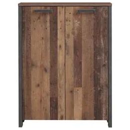 Kommode FORTE "Clif", grau (old &ndash; wood vintage, betonoptik dunkelgrau), B:86cm H:115cm T:41,6cm, Dekorfolie, FSC-zertifizierter Holzwerkstoff, Metall, Sideboards, Kommode, Aktenschrank im Industriestil, Breite 86 cm x H&ouml;he 115 cm