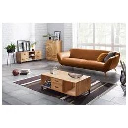 3-Sitzer GUTMANN FACTORY "Venezuela", braun (cognac), B:245cm H:83cm T:115cm, Sofas