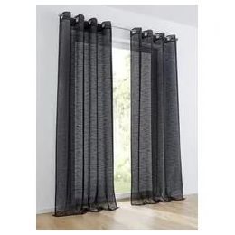 Kutti Gardine HEINE HOME Gr. 2, grau (anthrazit), B:140cm H:175cm, Polyester, Gardinen, Gardine