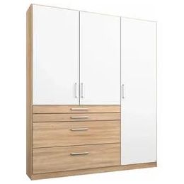 Kleiderschrank Rauch "Harburg Dreht&uuml;renschrank Schlafzimmerschrank mit viel Stauraum", wei&szlig; (struktureichefarben hell, wei&szlig;), B:136cm H:197cm T:54cm, Holzwerkstoff, Schr&auml;nke, Kleiderschrank, oberste Schublade mit praktischer Facheinteilung MADE IN GERMANY