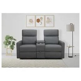 2-Sitzer Home Affaire "Daoulas, 2er-Kinosofa, TV-Sessel, Multimedia-Sofa", grau (anthrazit), B:167cm H:102cm T:95cm, Sofas, Kinosofa mit Relaxfunktion, Getr&auml;nkehalter und Stauraum