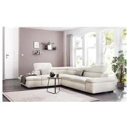 Ecksofa Home Affaire "Alberto L-Form", beige (creme), B:272cm H:73cm T:226cm, 100% Polyester;Luxus-Microfaser weich (9)0% Polyester / 10% Polyamid;Luxus-Microfaser Vintageoptik (100% Polyester);Microfaser Antiklederoptik (100% Polyester), Sofas, Ecksofa, mit Kopfteilverstellung, wahlweise mit Bettfunktion