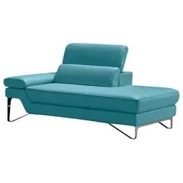 Ottomane Egoitaliano "Princess, elegantes Designsofa mit erstklassigem Sitzkomfort", blau (t&uuml;rkis), B:177cm H:95cm T:108cm, Leder CAREZZA (echtes Rindsleder) ist ein Naturleder, dass die urspr&uuml;nglichen Eigenschaften der Haut nicht ver&auml;ndert. Das Vorhandensein von verheilten Narben, K&ouml;rnungsunterschiede, Falten, Adern, Unterschiede in den Farbt&ouml;nen und andere Spuren, die die Natur auf diesen Fellen