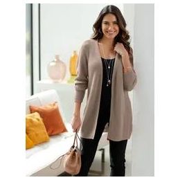 Strickjacke Classic Basics, Damen, Gr. 46, beige (sesam), 100% Polyacryl, unifarben, Strickjacken Strickjacke