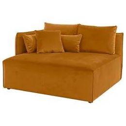 Ottomane OTTO HOME "N&ouml;re", gold (goldfarben), B:138cm H:86cm T:128cm, 100% Polyester, Sofas, Ottomane, kurzes Lounge-Modul - zum Zusammenstellen, Breite 138 cm, Tiefe 128 cm
