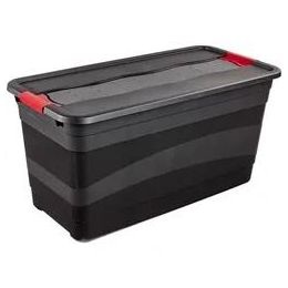 Transportbeh&auml;lter keeeper "eckhart", schwarz, B:39,5cm H:40cm L:79,5cm, Kunststoff, Transportboxen, 83 l, mit Deckel, Schiebeverschluss, extra stabil