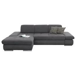 Ecksofa "SO4100 V", grau, B:284cm H:80cm T:190cm, SET ONE BY Musterring, Sofas, Ecksofa, mit verstellbaren Kopfteilen, wahlweise mit Funktionen, Cord-Bezug