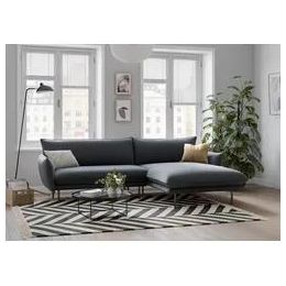 Ecksofa OTTO HOME "Stine L-Form", blau (dunkelblau), B:249cm H:86cm T:159cm, Struktur (100% Polyester);Struktur weich (85% Polyester/15% Nylon);Samtoptik (100% Polyester), Sofas, Ecksofa, Besonderes Design durch Kissenoptik und Keder, by Morten Georgsen