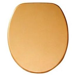 WC-Sitz Sanilo "Glitzer", goldfarben, B:37,7cm L:47cm, MDF - Mitteldichte Holzfaserplatte, WC-Sitze