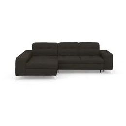 Sit & More Ecksofa SIT & MORE "Baviene L-Form", braun (espresso), B:286cm H:92cm T:176cm, Sofas, Ecksofa, inklusive Sitztiefenverstellung und Federkern, wahlweise Bettfunktion