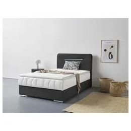 Boxbett COTTA "Lighstar", schwarz, B:126cm L:207cm, Komplettbetten, Boxspringbett, inklusive LED-Beleuchtung, Topper, Bettkasten und Zierkissen